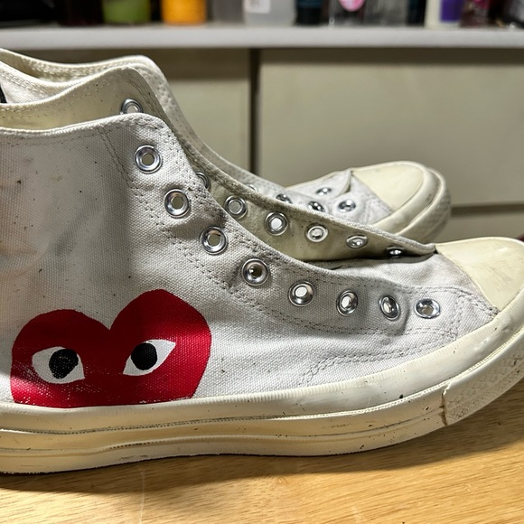 Converse | Shoes | Converse Hightop Sneakers With Red Heart | Poshmark